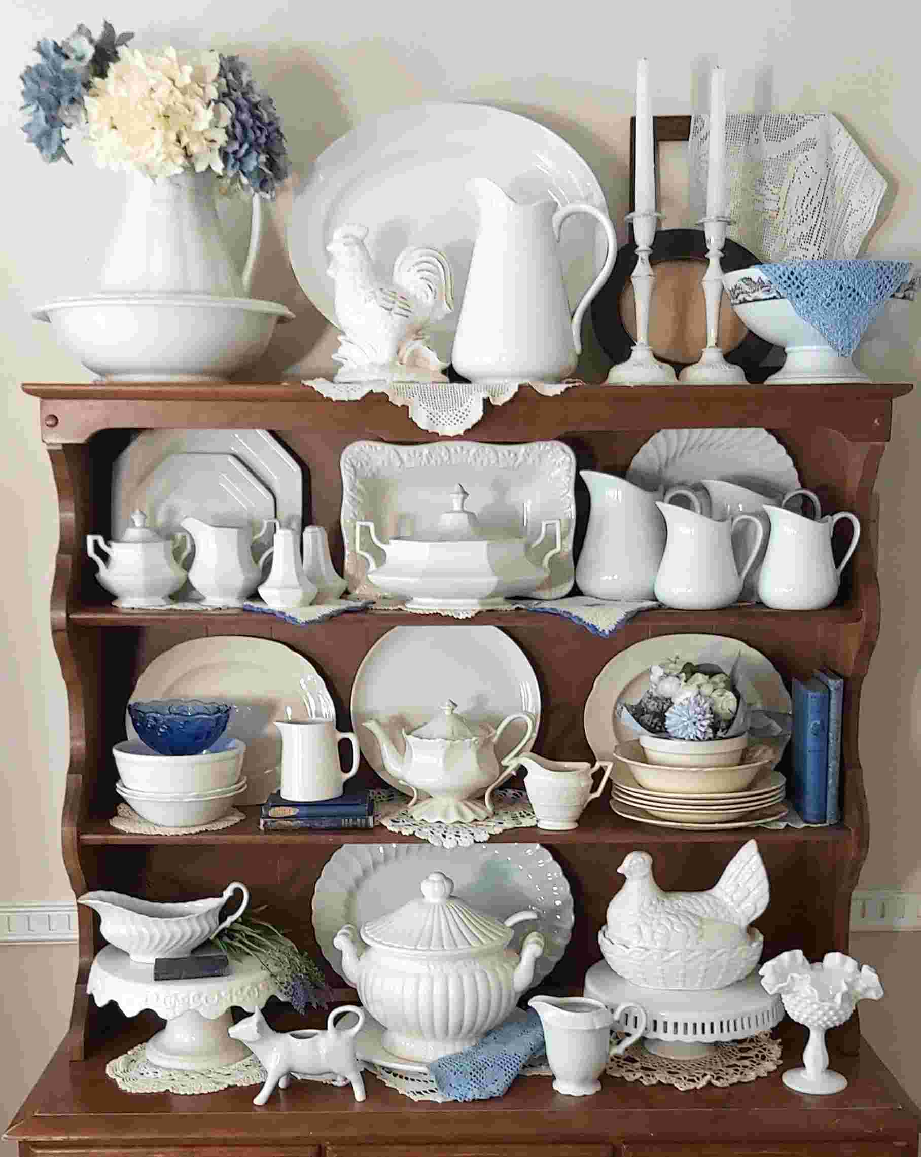Latest White Vintage Ironstone Display - Everything Country CA